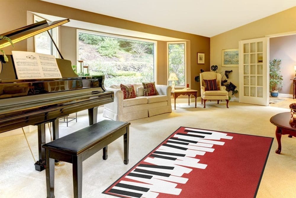 Piano keyboard Rug | Custom Music Instrument Rugs | Rug Rats
