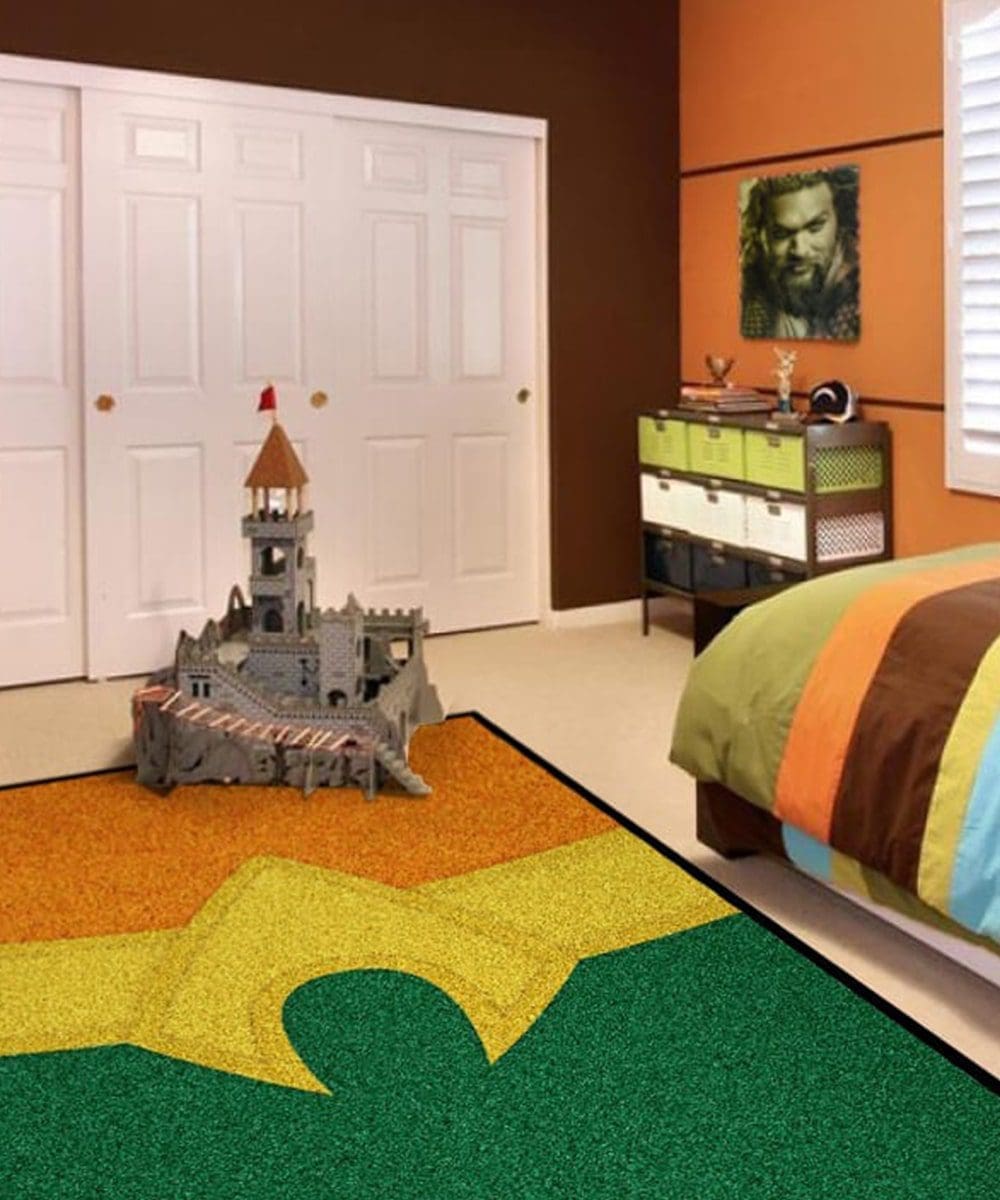 Captain Marvel Superhero Rug | Custom Marvel Rugs | Rug Rats