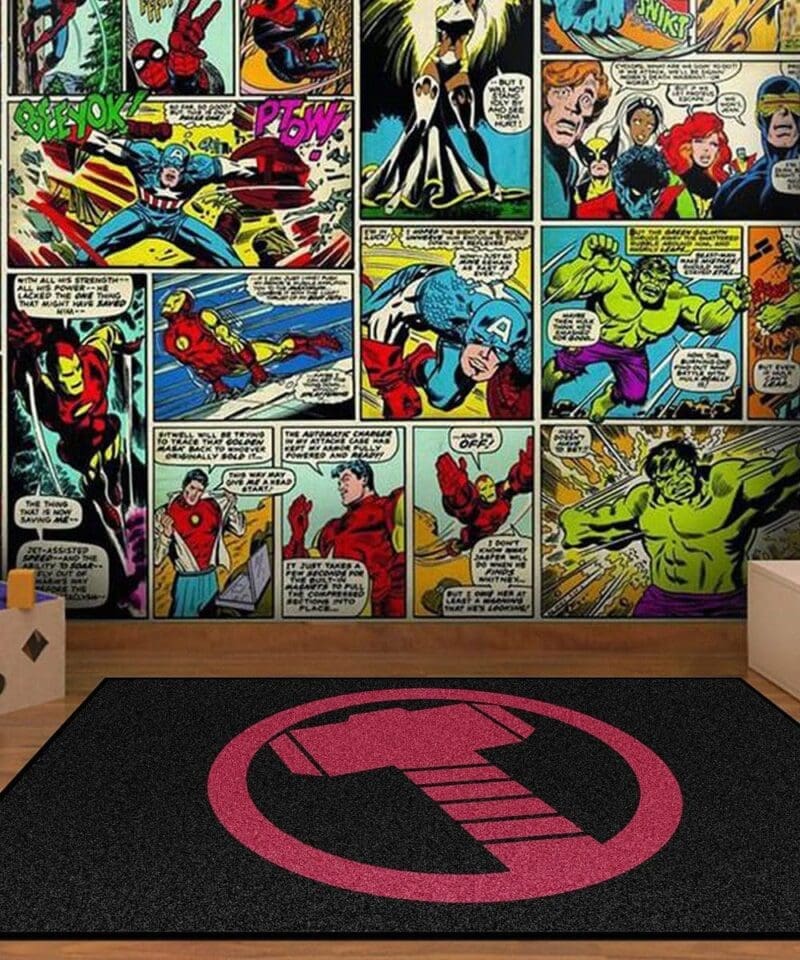Thor Superhero Rug | Custom Marvel Logo Rugs | Rug Rats